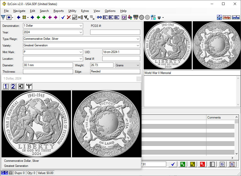 Coin Inventory Software: EzCoin USA 2026 with Values+Images+Great ...